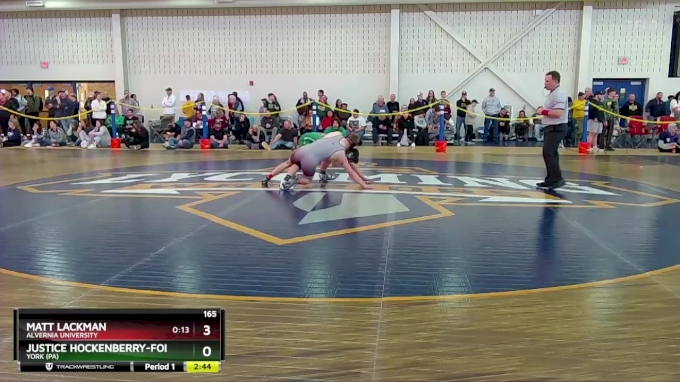 165 lbs Champ. Round 2 - Matt Lackman, Alvernia University vs Justice ...