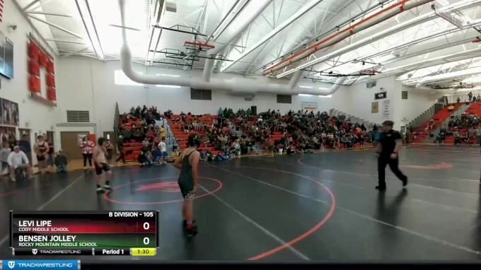 105 lbs Champ. Round 1 - Levi Lipe, Cody Middle School vs Bensen Jolley ...
