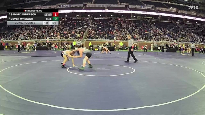 D3-120 lbs Cons. Round 3 - Deven Wheeler, Clare HS vs Sammy Anderson ...