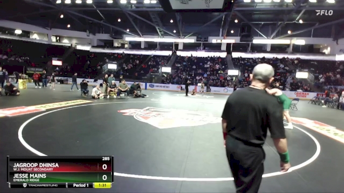285 lbs 1st Place Match - Jesse Mains, Emerald Ridge vs Jagroop Dhinsa ...