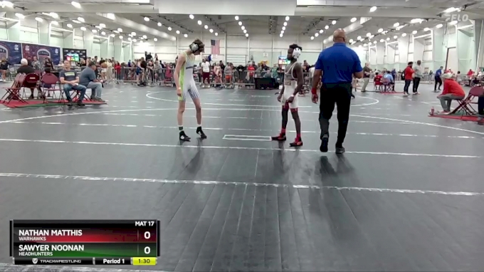 100 lbs Quarterfinal - Nathan Matthis, Warhawks vs Sawyer Noonan ...