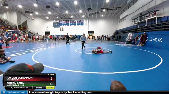 80 lbs Quarterfinal - Adrian Lara, Sage Valley Jr High vs Hayden Bohannon, Dean Morgan