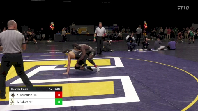 157 lbs Quarterfinal - Kendall Coleman, Purdue vs Tommy Askey ...