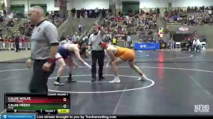A 220 lbs Champ. Round 1 - Caleb Wolfe, Pigeon Forge vs Caleb Meeks, Page