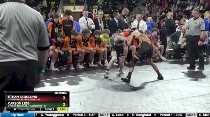 120 lbs Semis - Carson Less, 2-West Delaware, Manchester vs Ethan ...