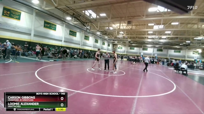 145 lbs Quarterfinal - Carson Gibbons, Crawford Jr Wrestling vs Loomis ...
