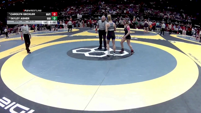 G-115 lbs Quarterfinal - Tayley Asher, G-Hamilton vs Carolyn Geckler, G ...