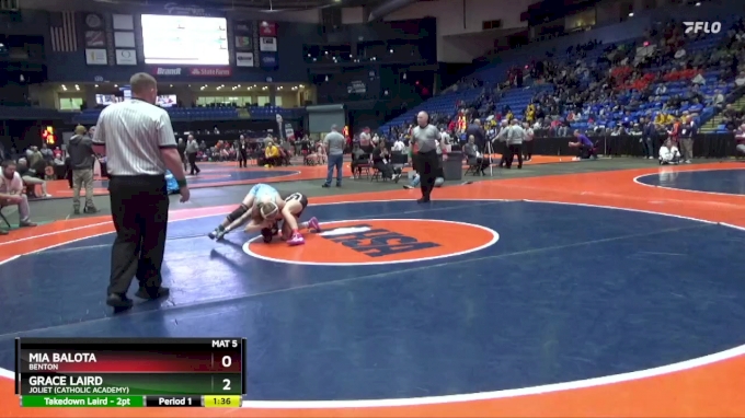120 lbs Champ. Round 1 - Mia Balota, Benton vs Grace Laird, Joliet ...