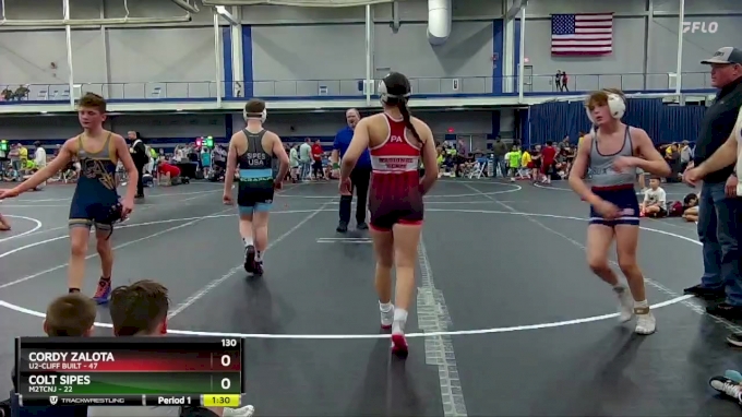 130 lbs Round 7 (8 Team) - Colt Sipes, M2TCNJ vs Cordy Zalota, U2-Cliff ...