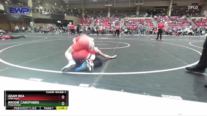 130 lbs Champ. Round 2 - Brodie Carothers, Tonganoxie vs Adam Rea, Open ...