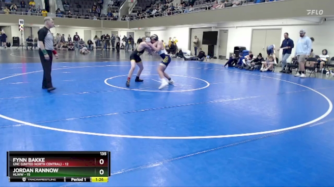 135 lbs Finals (8 Team) - Jordan Rannow, HLWW vs Fynn Bakke, UNC ...