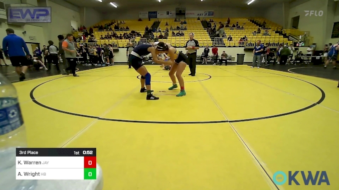 117 lbs 3rd Place - Kiara Warren, Jay vs Aliyah Wright, Har-Ber High School