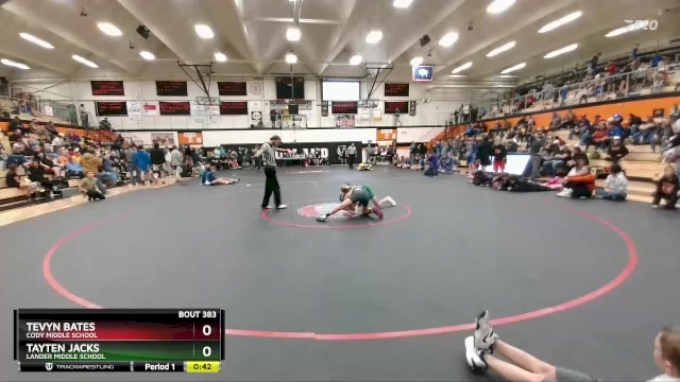 105 lbs Cons. Semi - Tevyn Bates, Cody Middle School vs Tayten Jacks ...