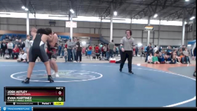 220 lbs 1st Place Match - Evan Martinez, Canfield Middle School vs Josh ...
