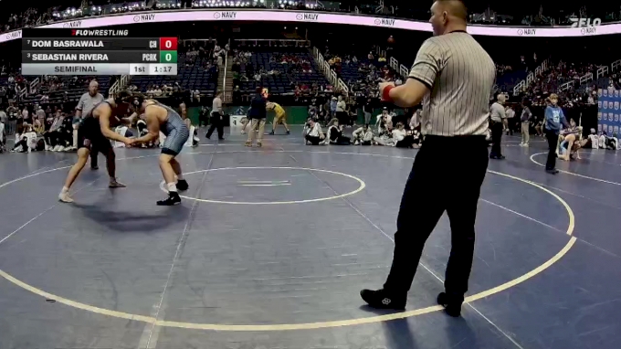 4A 285 lbs Semifinal - Sebastian Rivera, Panther Creek vs Dom Basrawala ...