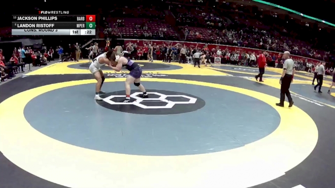 D1-215 lbs Cons. Round 3 - Jackson Phillips, Barberton vs Landon ...