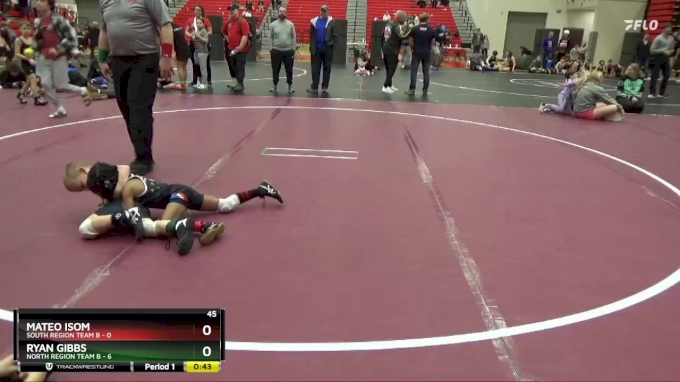 45 lbs Round 3 (4 Team) - Ryan Gibbs, North Region Team B vs Mateo Isom ...