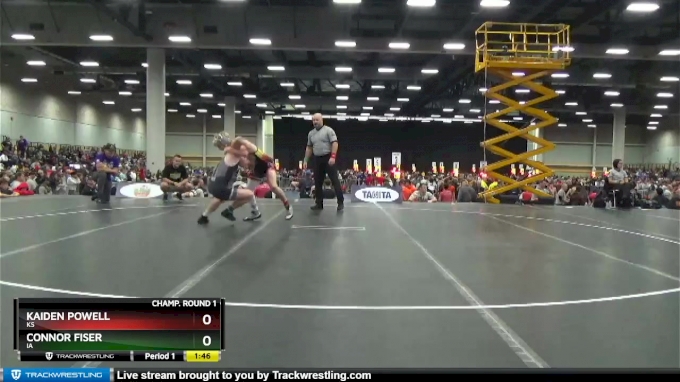 113 lbs Champ. Round 1 - Kaiden Powell, KS vs Connor Fiser, IA