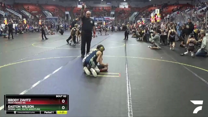 72 lbs Cons. Round 3 - Brody Zavitz, Niles Vikings WC vs Easton Wilson ...