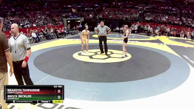 D3-106 lbs 3rd Place Match - Braedyn Tammarine, Liberty Center vs Brock ...