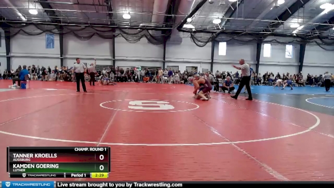 165 lbs Champ. Round 1 - Kamden Goering, Luther vs Tanner Kroells, Augsburg