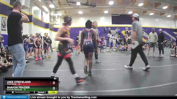 90 lbs Round 1 (6 Team) - Jake Strickland, Team Bear vs Shavon Frazier ...