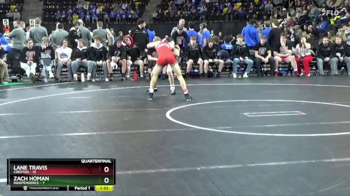 113 lbs Quarterfinal - Lane Travis, Creston vs Zach Homan, Independence