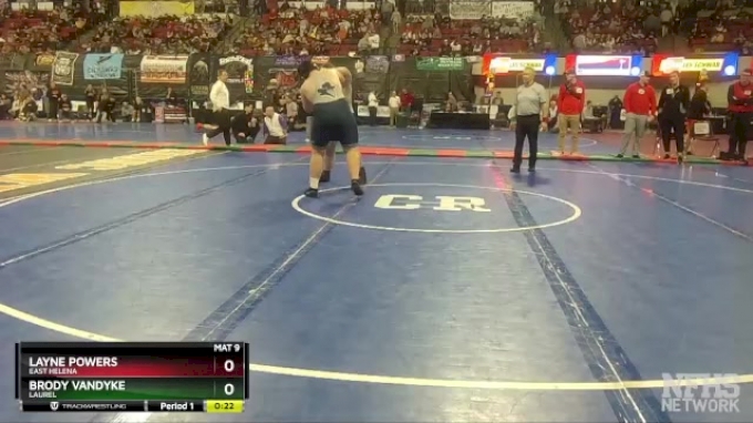 A - 285 lbs Cons. Round 3 - Brody Vandyke, Laurel vs Layne Powers, East ...