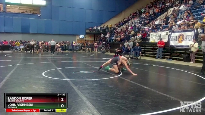 2 - 132 lbs Champ. Round 1 - Landon Roper, Clarke County vs John ...