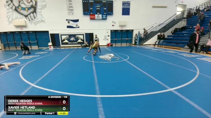 115 lbs Round 5 - Derek Hedges, Rocky Mountain Middle School vs Xavier ...