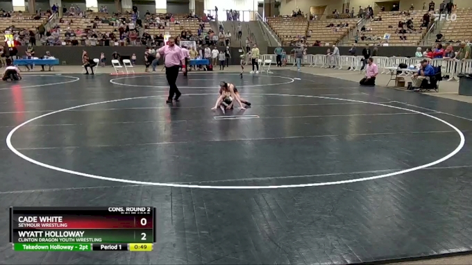 85 lbs Cons. Round 2 - Wyatt Holloway, Clinton Dragon Youth Wrestling ...