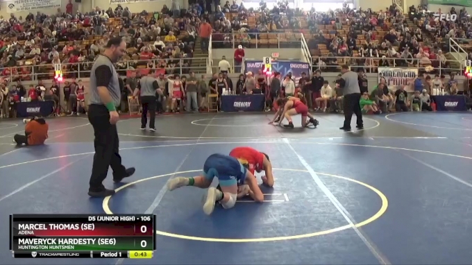 106 lbs Cons. Round 2 - Marcel Thomas (se), Adena vs Maveryck Hardesty (se6), Huntington Huntsmen
