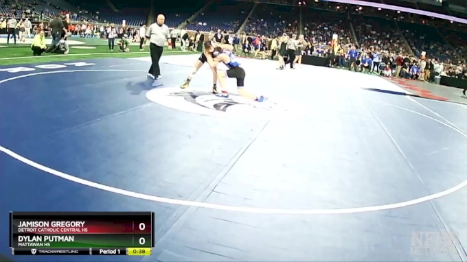 D1-113 lbs Cons. Round 3 - Dylan Putman, Mattawan HS vs Jamison Gregory ...