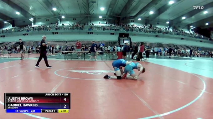 120 lbs Champ. Round 1 - Gabriel Hawkins, Missouri vs Austin Brown ...