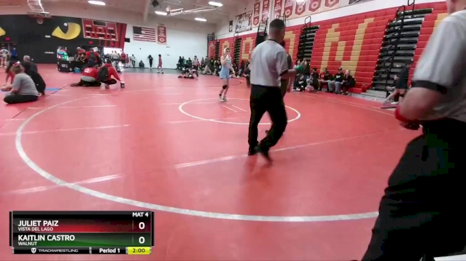 121 lbs Champ. Round 2 - Juliet Paiz, Vista Del Lago vs Kaitlin Castro ...