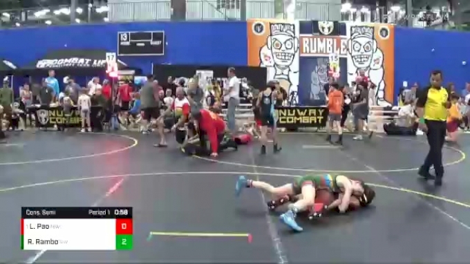 72 lbs Cons. Semi - Logan Pao, Miami Wrestling Club vs Rhoan Rambo ...