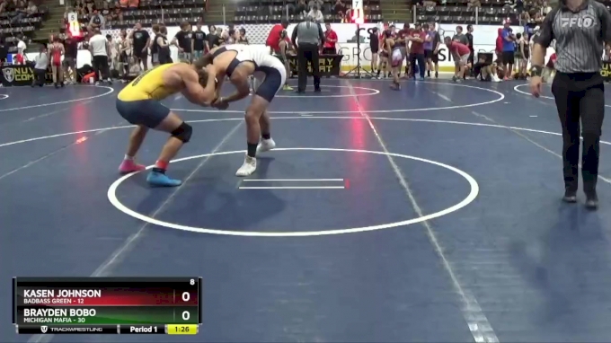180 lbs Round 2 (4 Team) - Kasen Johnson, BadBass Green vs Brayden Bobo ...