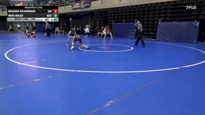 100 lbs Semifinal - Braden Boardman, Shippensburg vs Reid Miles, Medford