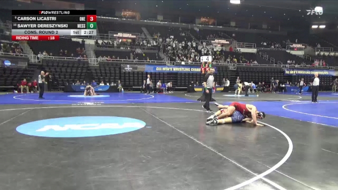 197 lbs Cons. Round 2 - Sawyer Dereszynski, Messiah vs Carson Licastri ...