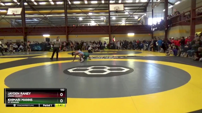 132 lbs Champ. Round 1 - Jayden Raney, Union County vs Khimari Manns ...