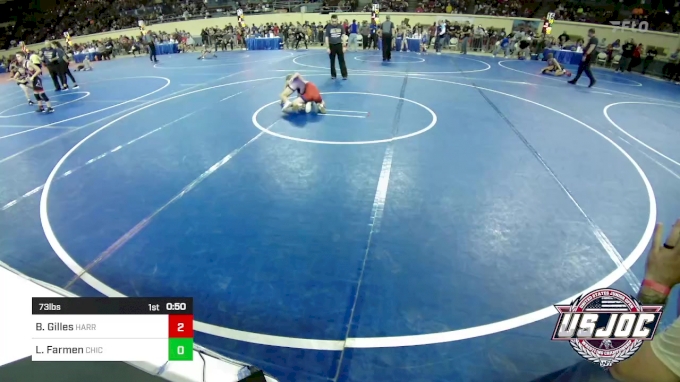 73 lbs Consi Of 16 #2 - Brady Gilles, Harrah Little League Wrestling vs ...