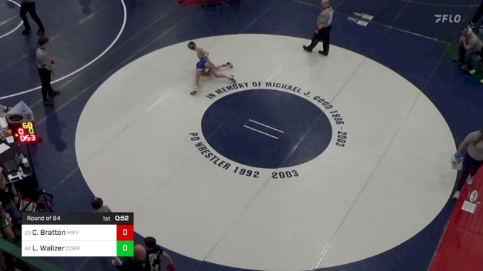 96 lbs Round Of 64 - Colt Bratton, Mifflin County vs Landon Walizer, Corry