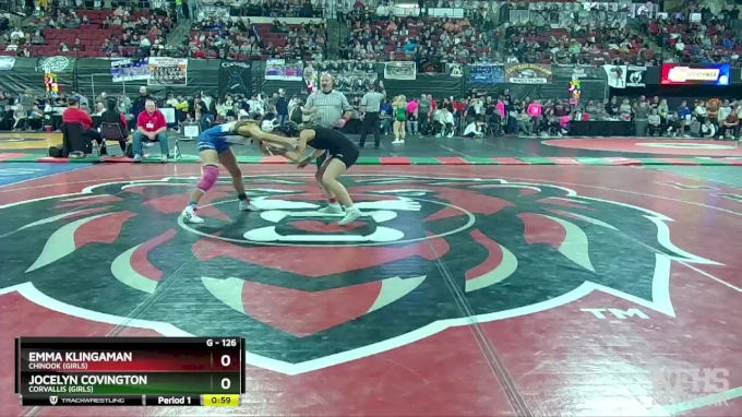G - 126 lbs Cons. Round 4 - Jocelyn Covington, Corvallis (Girls) vs ...
