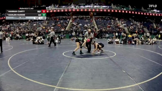 120 lbs Cons. Semi - Kahlen Kuddie, A.L. Brown vs Hannah Carty, Willow ...