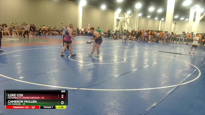 285 lbs Finals (8 Team) - Cameron Mullen, 212 Madison vs Luke Cox ...