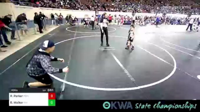 43 lbs Consi Of 8 #1 - Ryder Parker, Ponca City Wildcat Wrestling vs ...