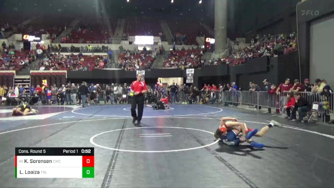 109 lbs Cons. Round 5 - Kort Sorensen, Cody Wrestling Club vs Logan ...