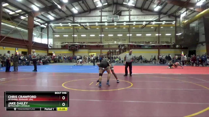 150 lbs Cons. Round 6 - Chris Crawford, Wyoming Seminary (PA) vs Jake ...