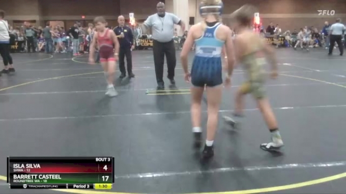95 lbs Round 2 (4 Team) - Barrett Casteel, Roundtree WA vs Isla Silva, SHWA