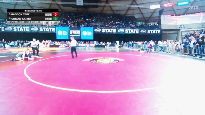 Boys 3A 106 lbs Semifinal - Maddox Taft, Mt. Spokane vs Farzad Karimi ...